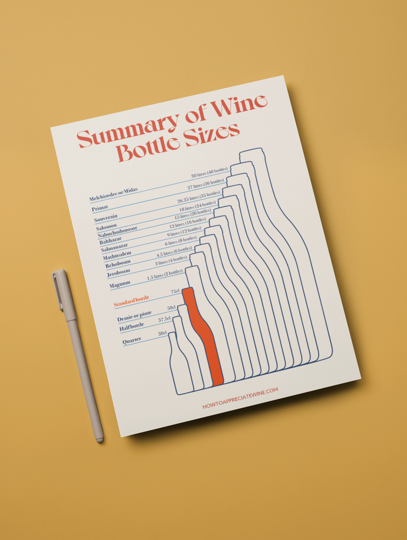 Wine Bottle Sizes – Digital Download (PDF) – How To Appreciate Wine